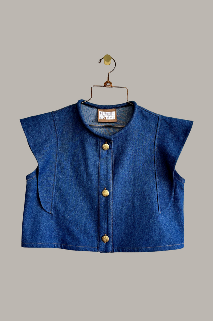 Hapi Vest Indigo Denim – electric feathers