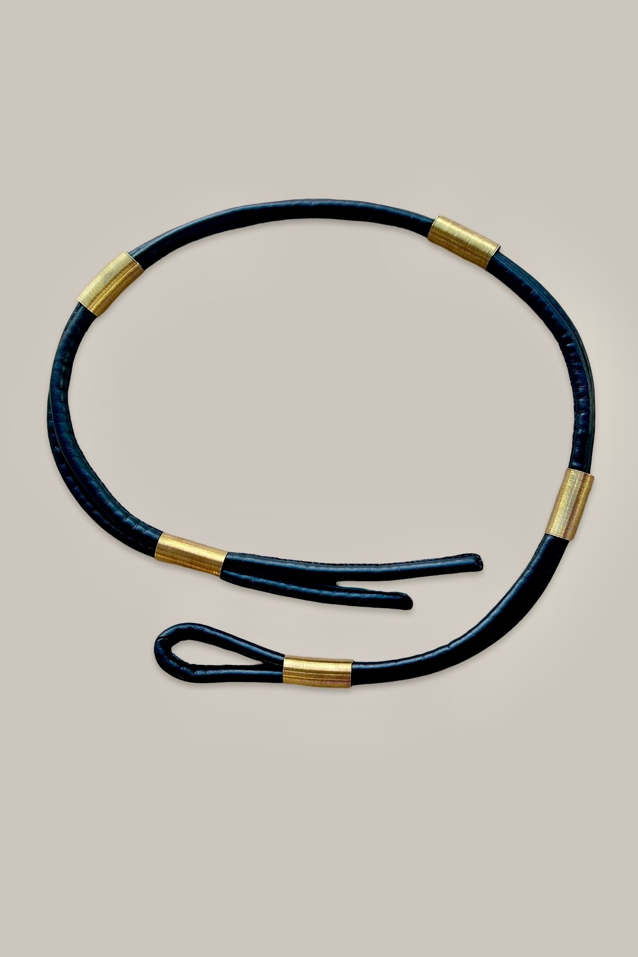 Abacus II Belt Black Leather & Brass – electric feathers