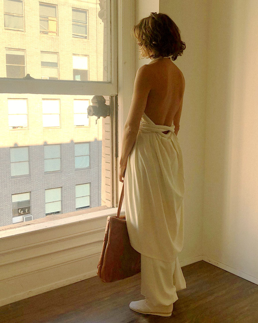 Infinite Rope Dress Ivory Raw Silk (Made to Order} – electric feathers